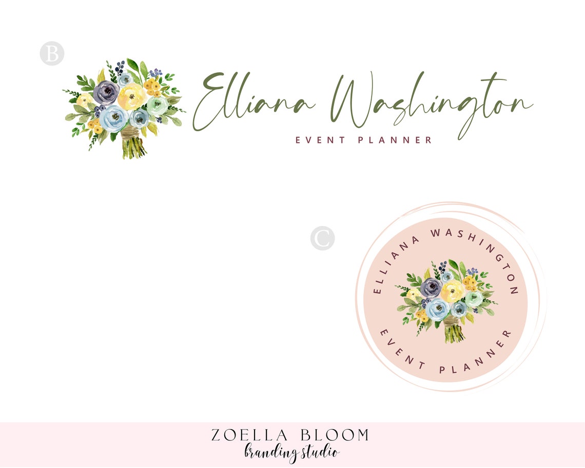 Bouquet Logo Design Premade Logo Branding Logo Craft | Etsy