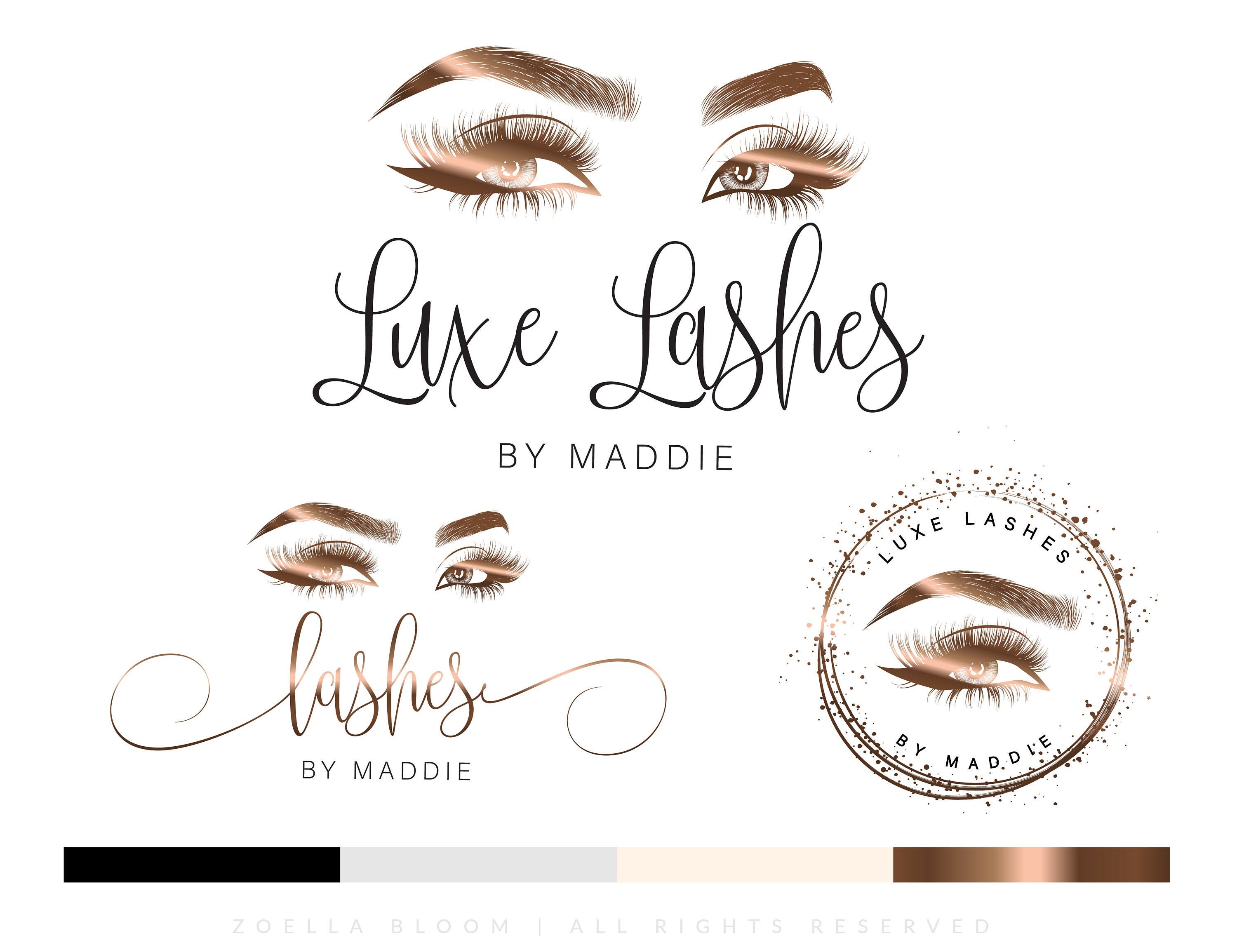 Luxe Lashes Lash Logo Design Eyelash Lash Technician Logo | Etsy