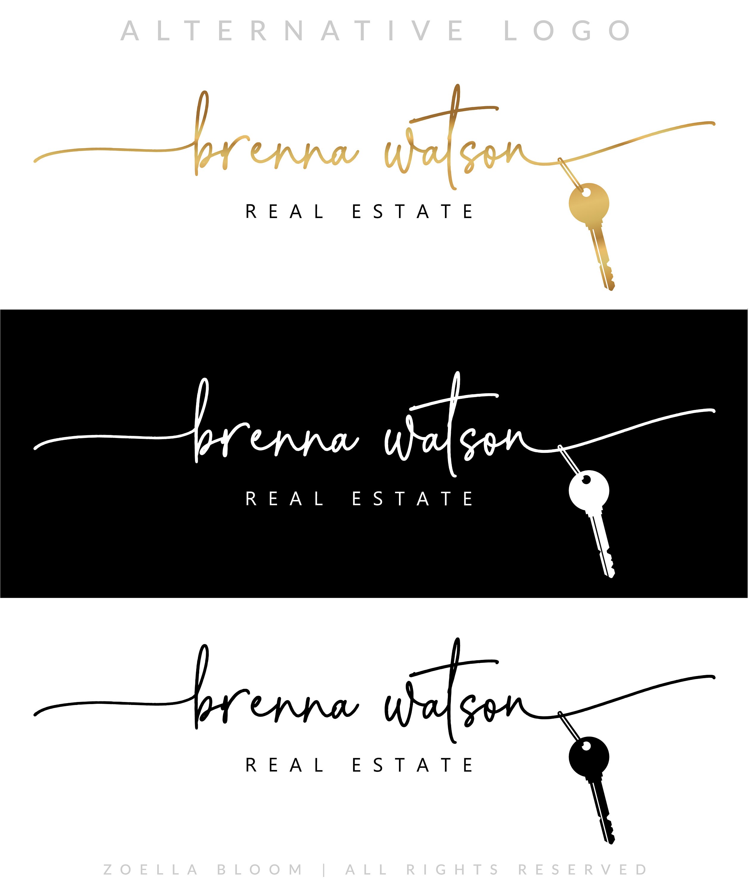 Real Estate Gold Logo Design, Key Logo, Business Logo Design, Realtor ...