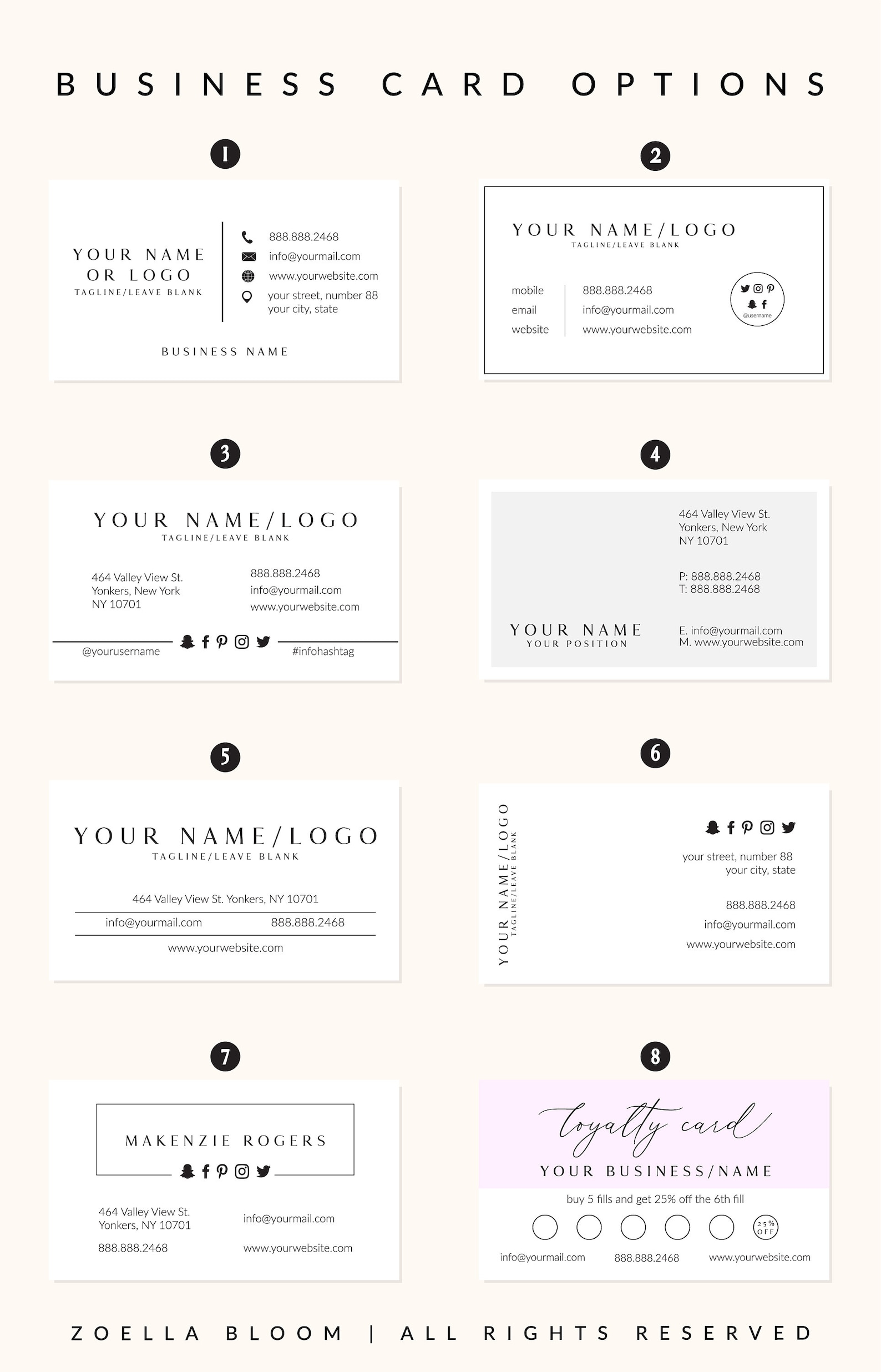Elegant Premade Rose Gold Watermark Logo Branding Logo Set - Etsy