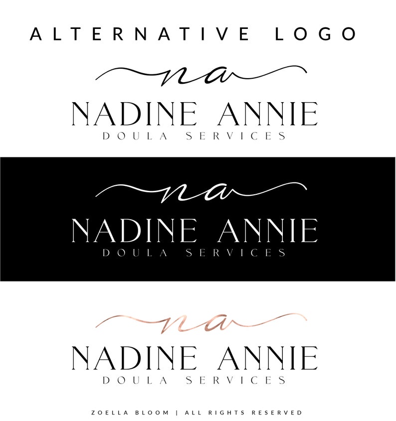 Doula Logo Design Calligraphy Feminine Branding Kit - Etsy