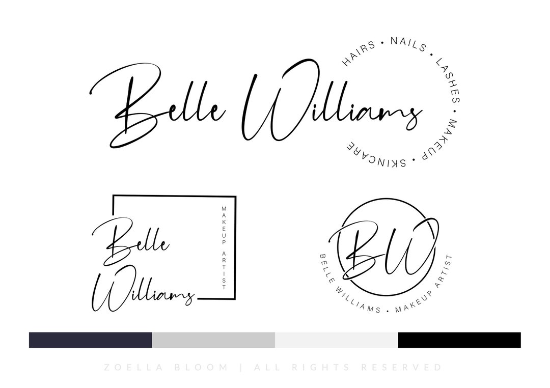 Premade Feminine Logo Design With Watermark, Branding Kit, Calligraphy ...