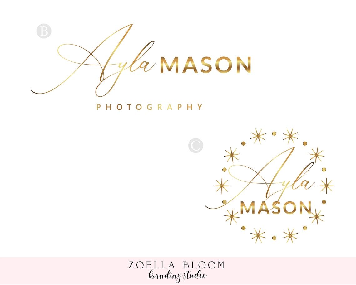 Gold Photography Watermark Logo Design, Calligraphy, Website Signature ...