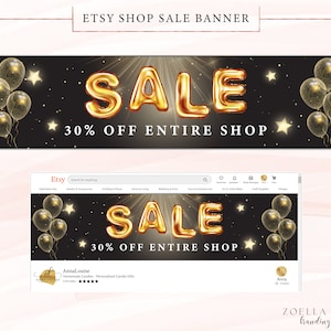 Etsy Banner, Etsy Sale Seller Shop Run a Sale Seasonal Sales Promotion ...