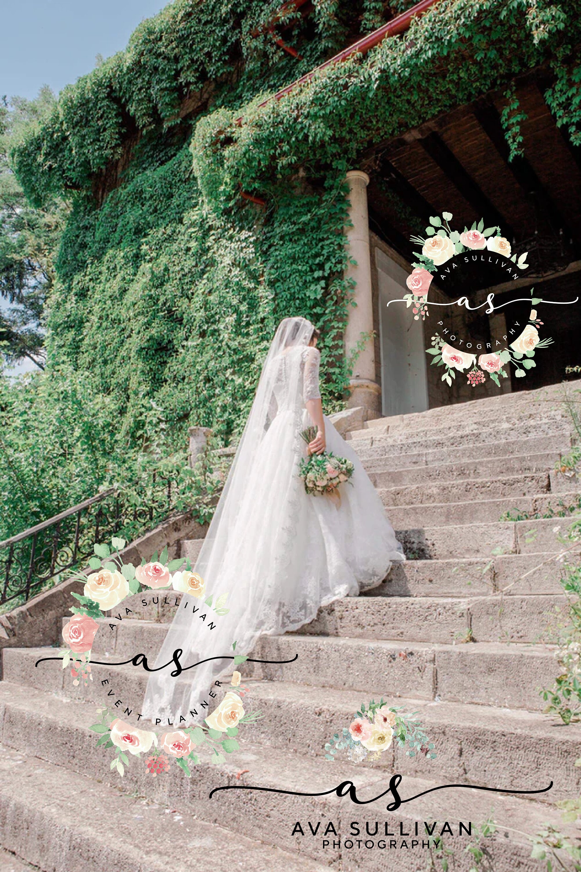 Watermark Flower Logo Elegant Logo Branch Logo Website | Etsy