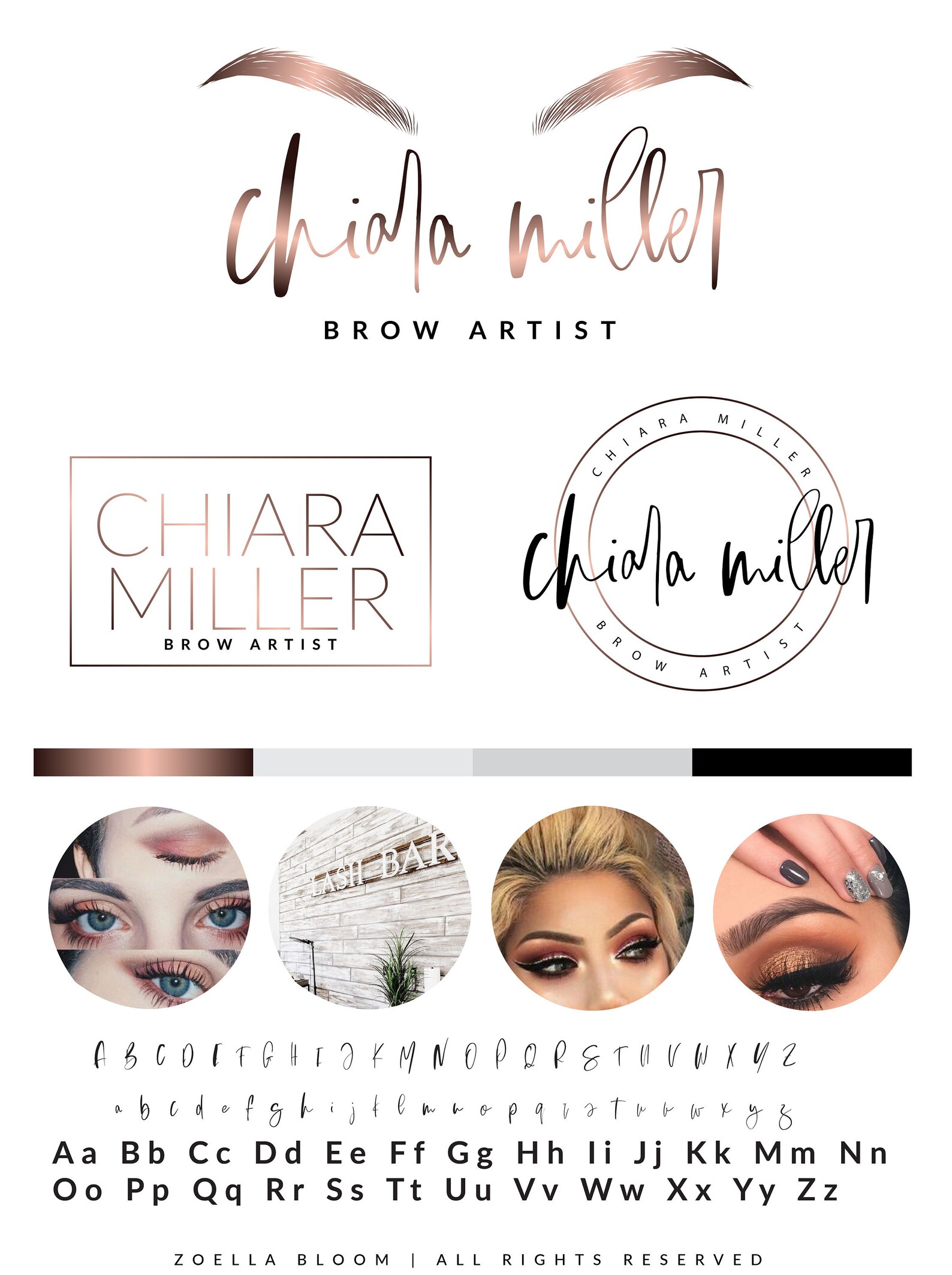 Rose Gold Brow Artist Logolash Logo Brow Logo Lash Extension - Etsy