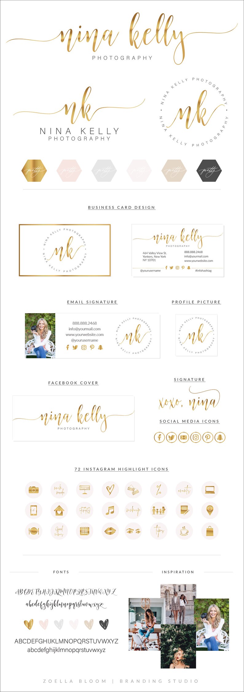 Gold Photography Logo Logo Design Branding Kit Watermark - Etsy