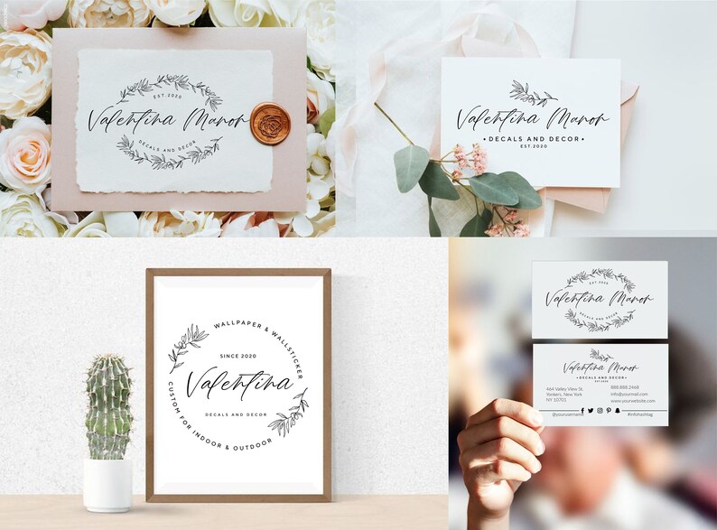 Interior Design Logo Decor & Decals Logo Premade Branding Kit Watermark ...