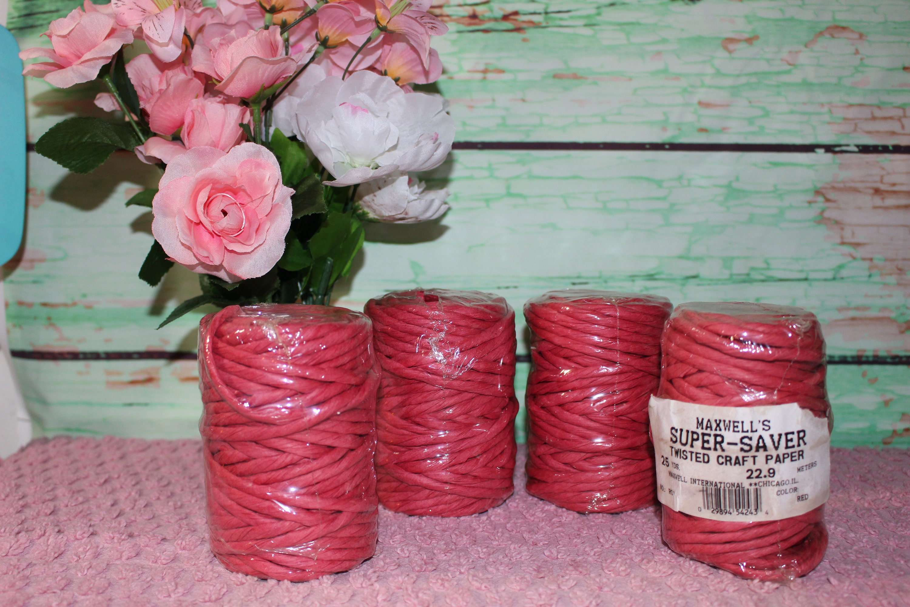 Twisted Craft Paper Twist Ribbon Red 25 Yards Maxwell's | Etsy