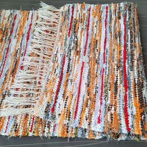 Scandinavian Hand Woven Rag Rug, Vintage Floor Runner, Handmade Rug ...