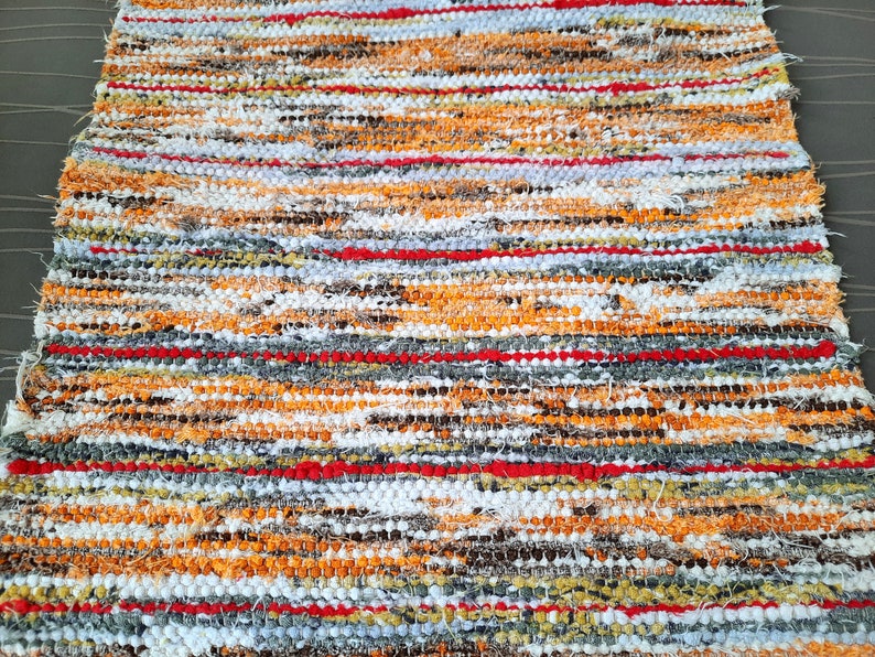 Scandinavian Hand Woven Rag Rug, Vintage Floor Runner, Handmade Rug ...