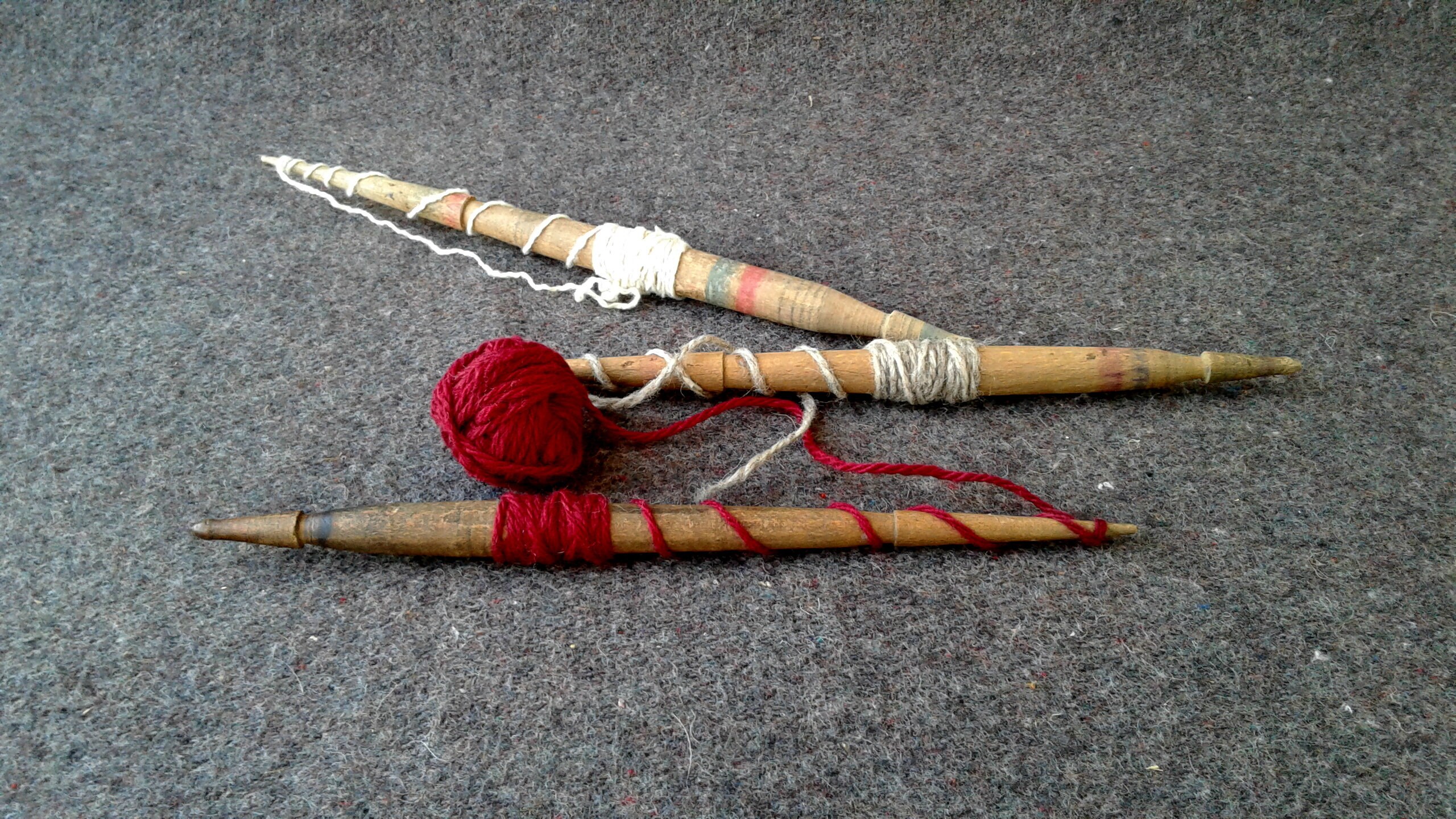 Vintage 3 Wooden Spindles for Wool, Farmhouse, Primitive Wooden ...