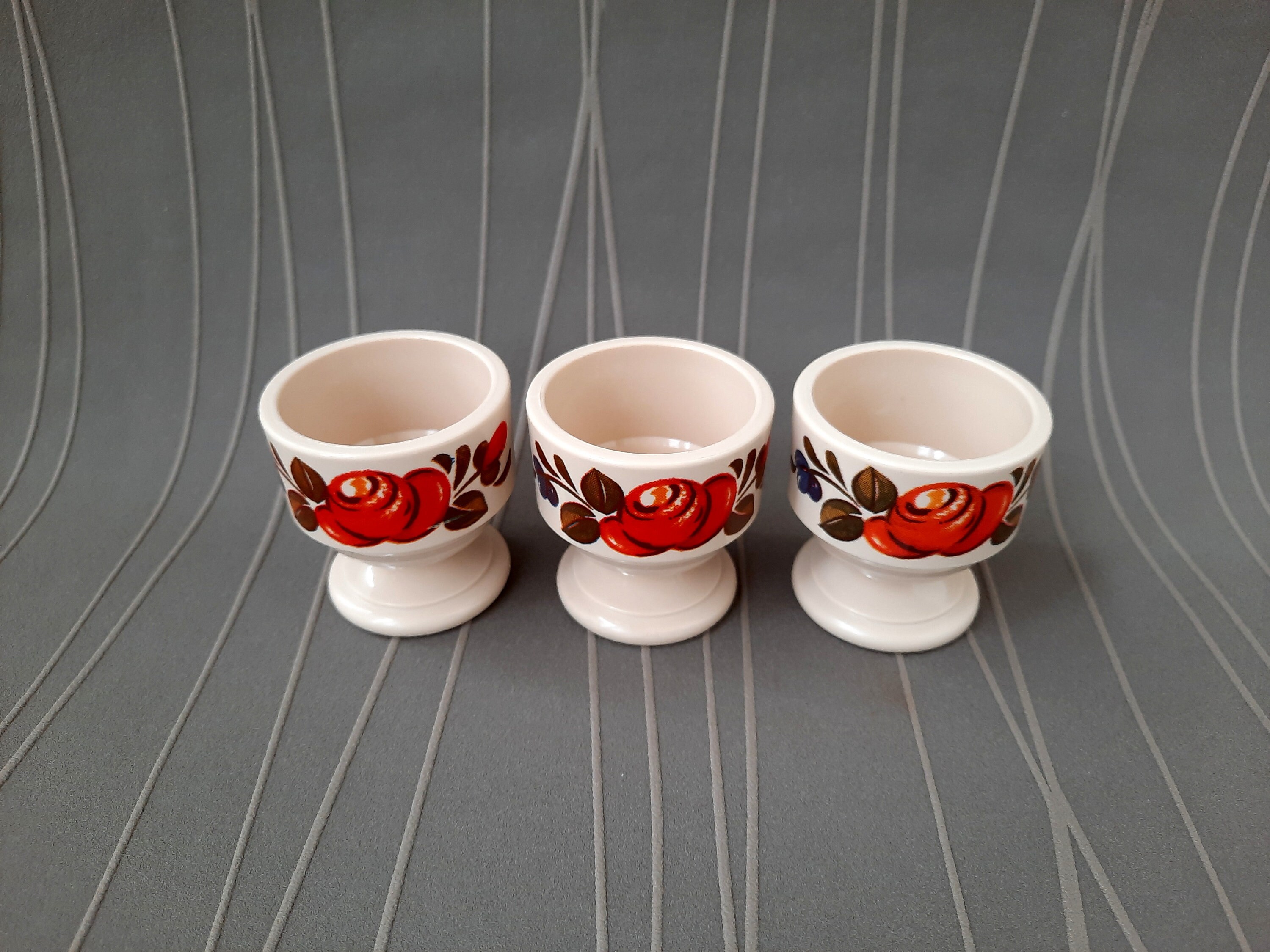 3 Vintage Plastic Egg Cups, Emsa West Germany - Etsy