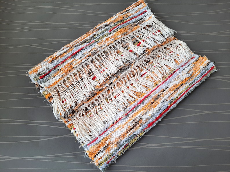 Scandinavian Hand Woven Rag Rug, Vintage Floor Runner, Handmade Rug ...