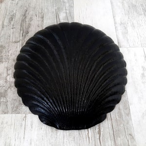 Vintage Black Glass Plate, Shell - Etsy