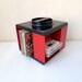 Vintage Rotating Cassette Holder, Cassette Carousel, Red and Black ...