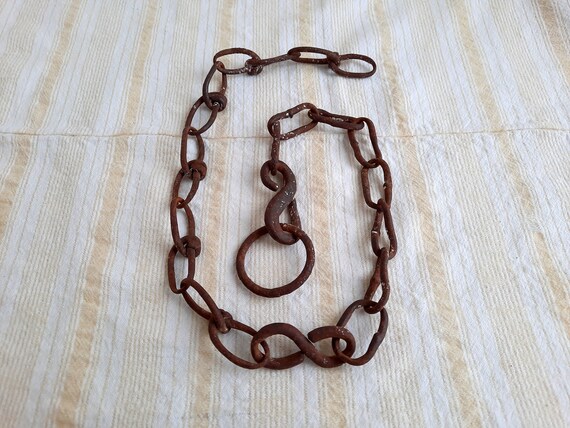Hand Forged Chain 30 Vintage Metal Chain Old Rusty - Etsy