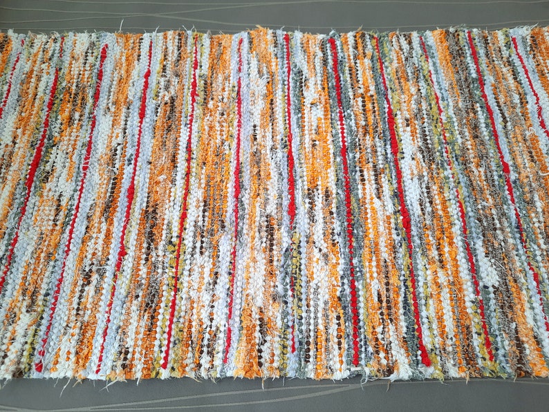 Scandinavian Hand Woven Rag Rug, Vintage Floor Runner, Handmade Rug ...