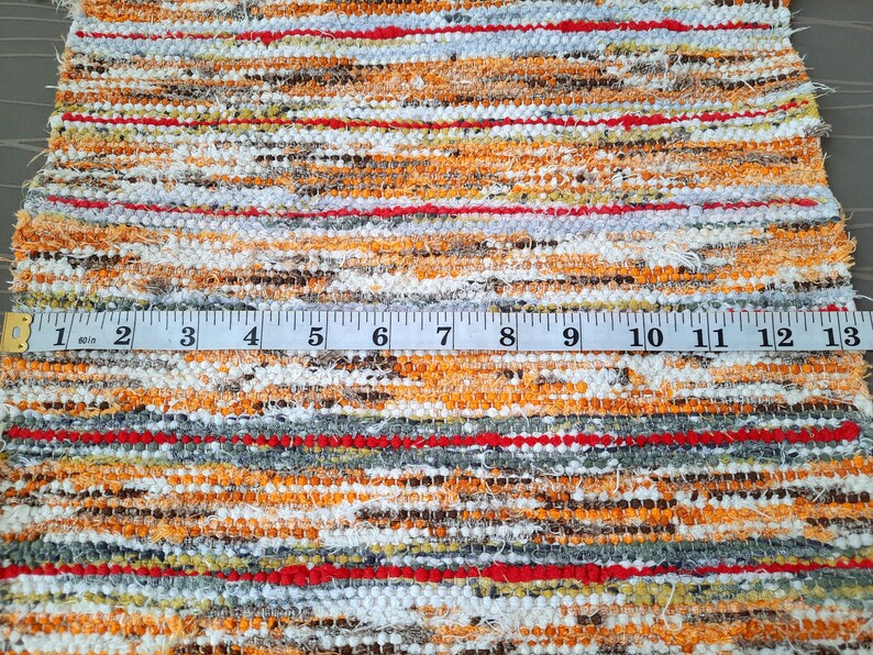 Scandinavian Hand Woven Rag Rug, Vintage Floor Runner, Handmade Rug ...