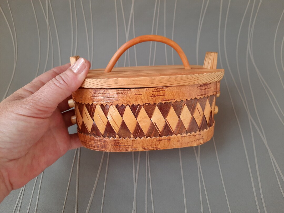 Vintage Birch Bark Box, Handmade Wooden Box - Etsy