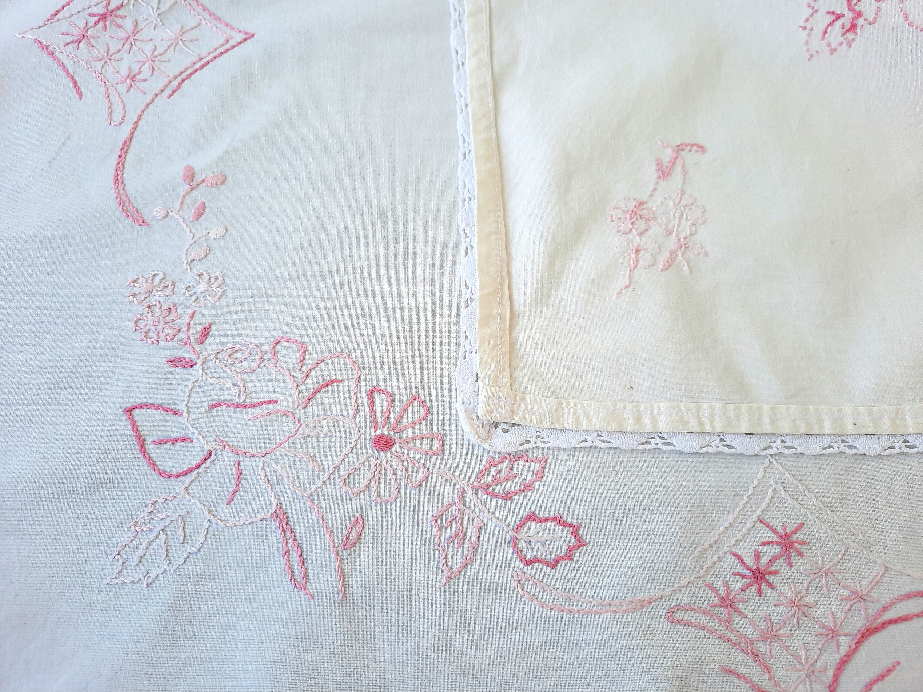 Vintage Hand Embroidered Tablecloth Scandinavian Embroidery | Etsy