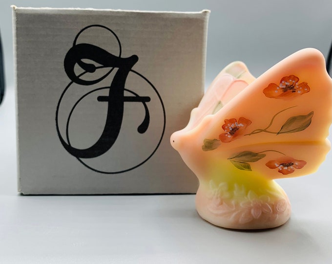 Fenton - Burmese Glass Butterfly - Limited 1582/3500 - Handpainted ...