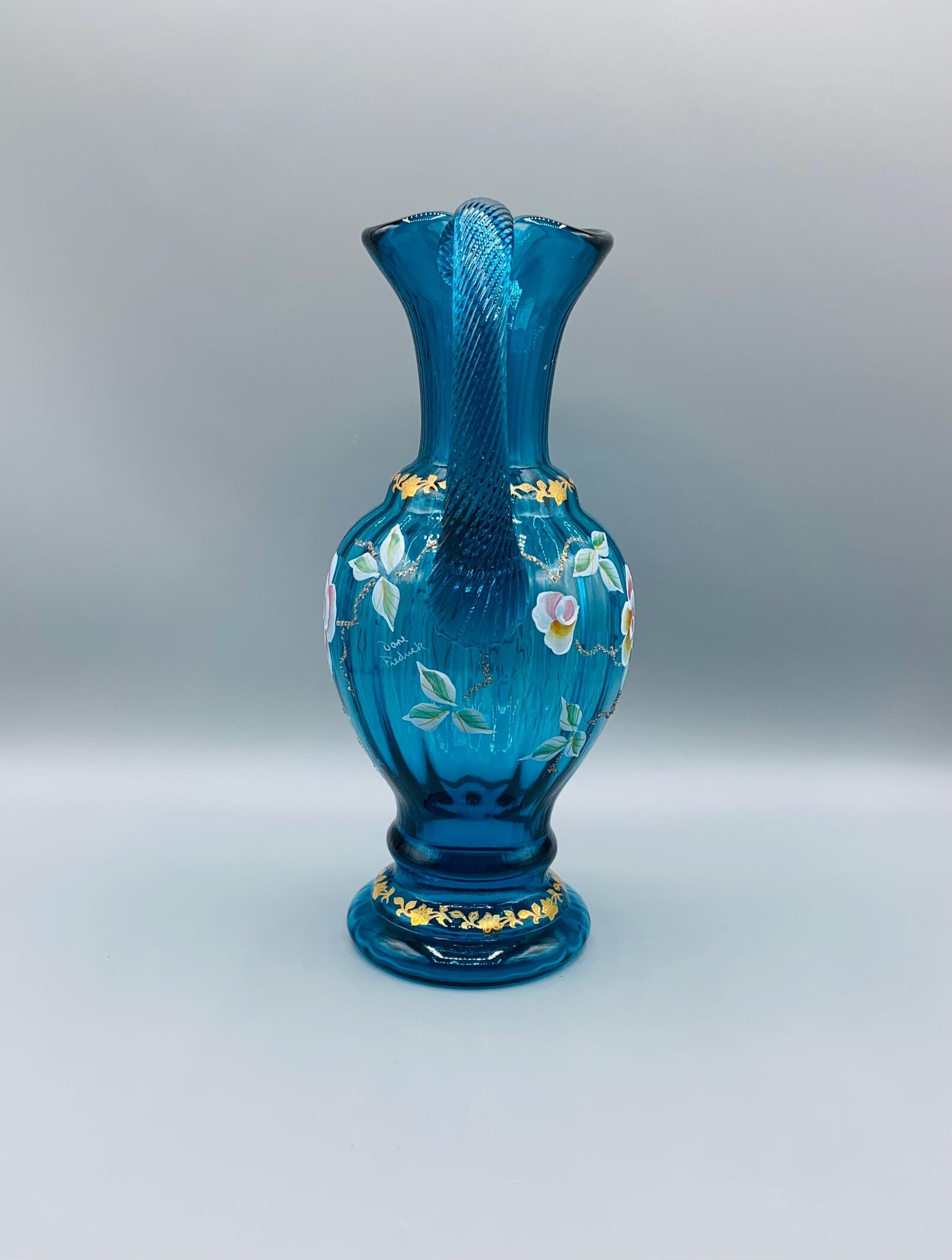 FENTON - Turquoise Blue Pitcher/ewer - New Century Collection ...