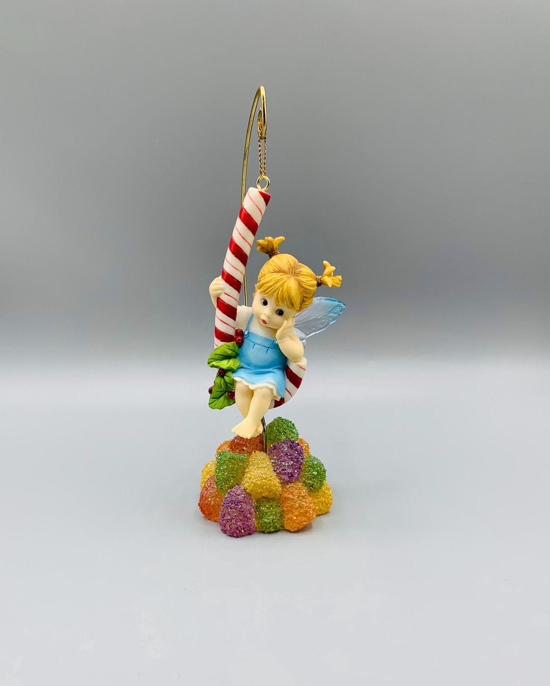 Little Kitchen Fairies candy Cane Fairie Figurine With a Metal Hanger ...