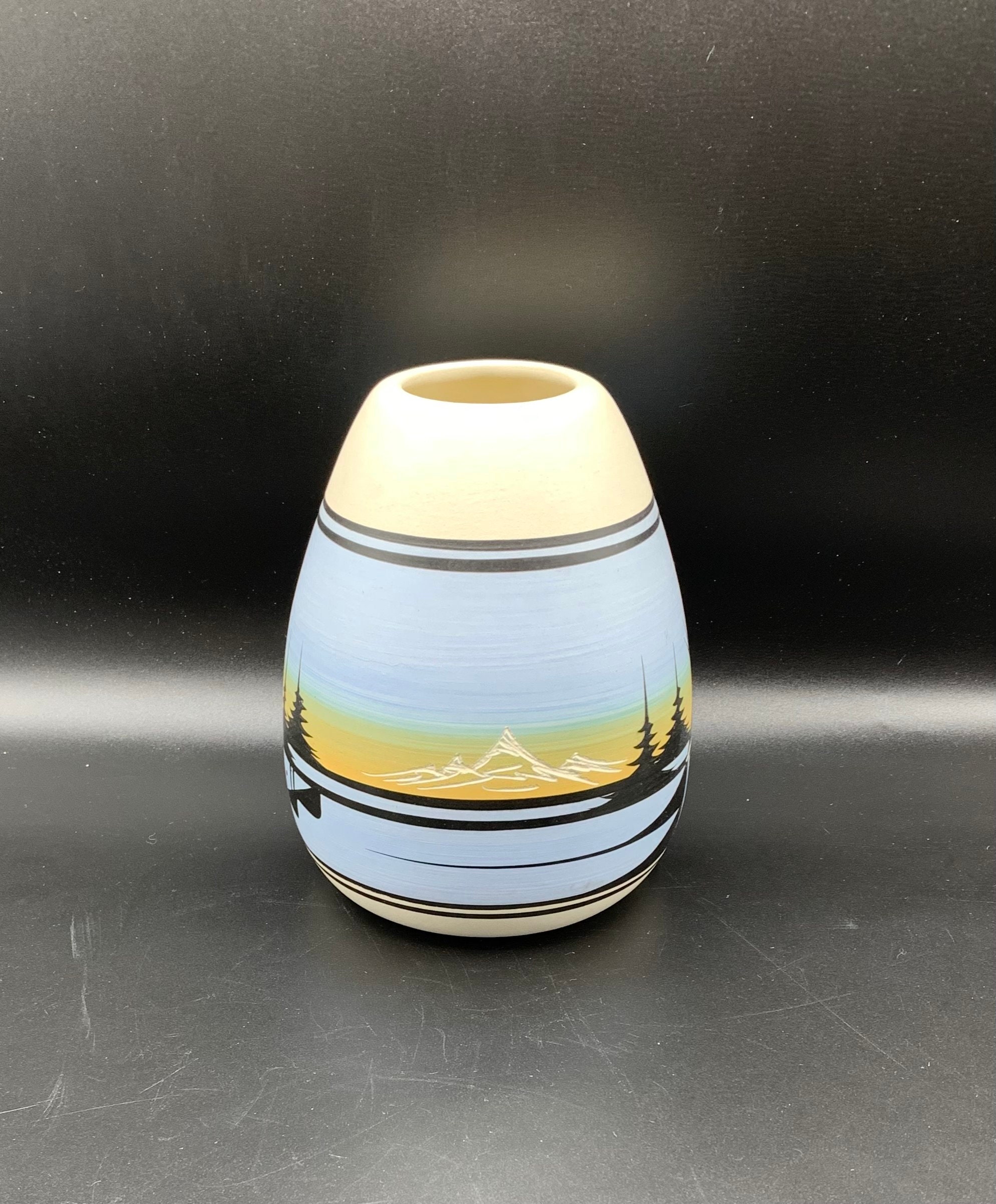 Cedar Mesa Navajo Pottery Vase Native American Hand Painted and Etched ...