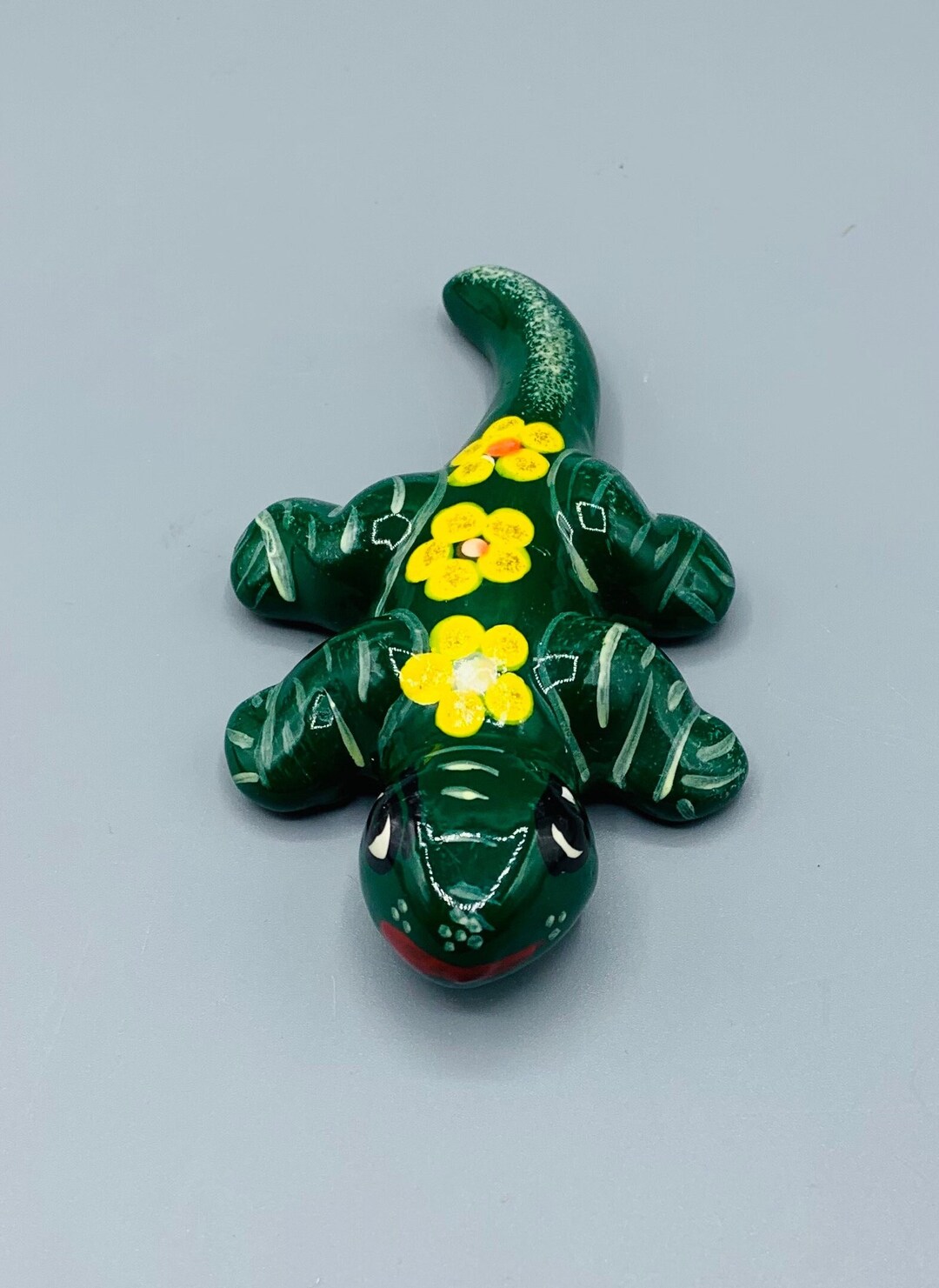Hecho En Mexico Pottery - Green Gecko Lizard Mexican Folk Art ...