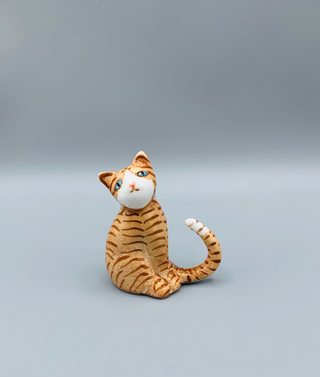 Orange Tabby Cat Kitten Fine Bone China Made in the Philippines Ring or ...