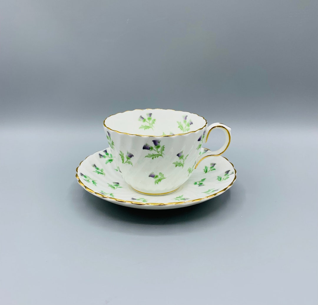 Aynsley – 15287 – Made in England – Bone China - Purple Thistle Cup and ...