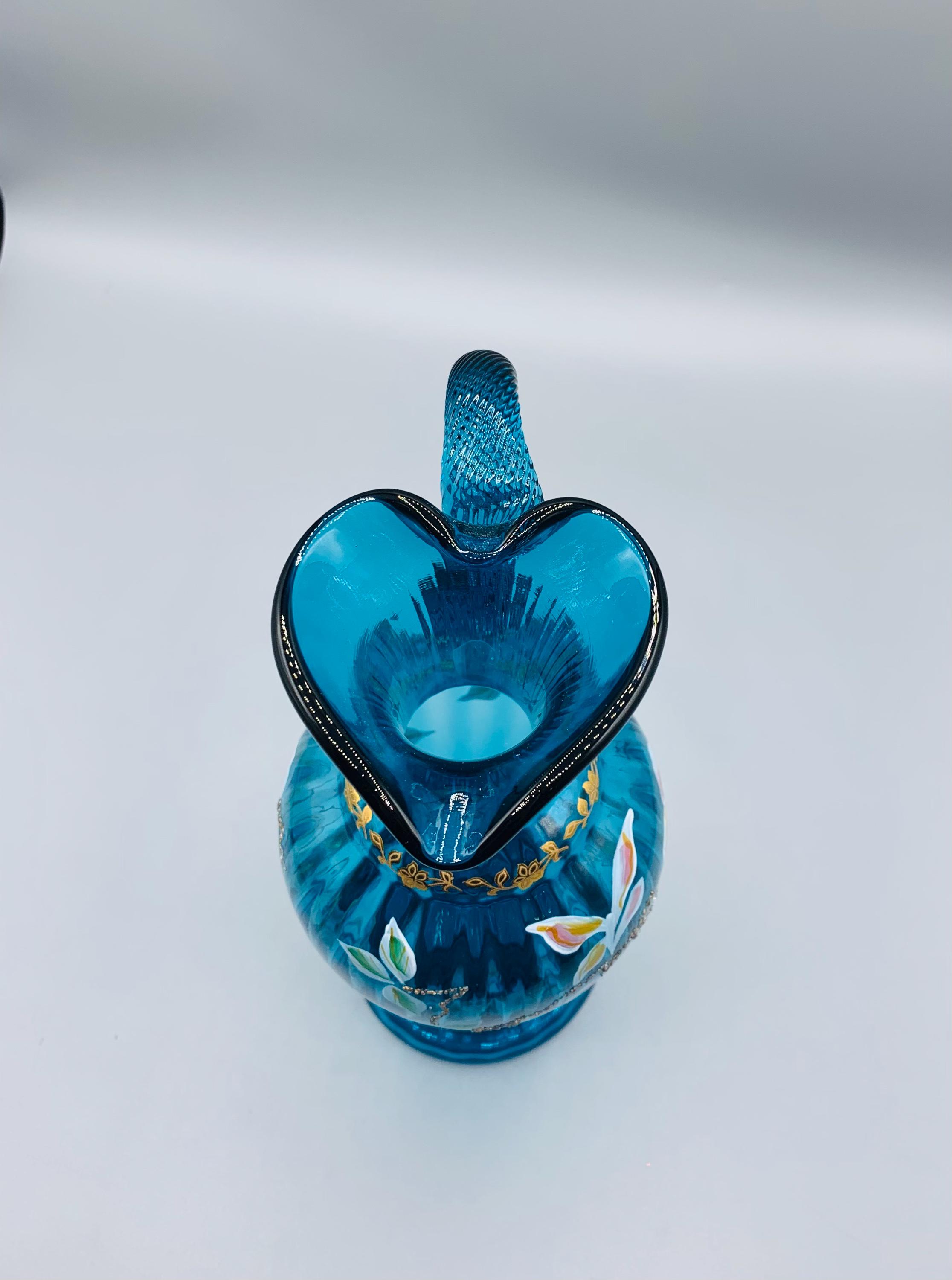 FENTON - Turquoise Blue Pitcher/ewer - New Century Collection ...