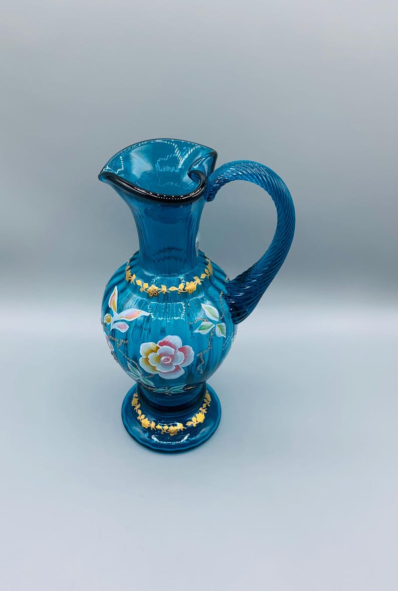 FENTON - Turquoise Blue Pitcher/ewer - New Century Collection ...