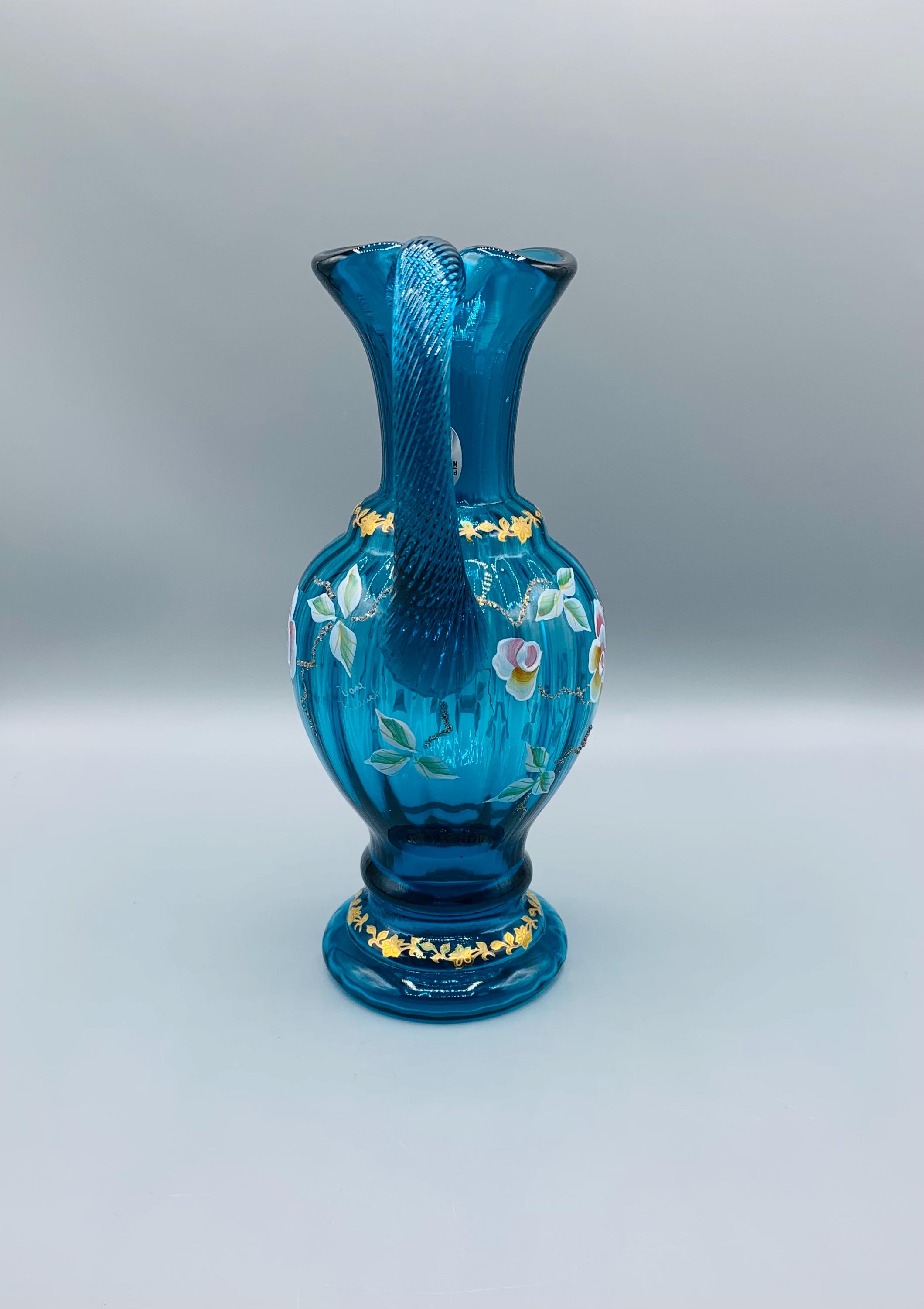 FENTON - Turquoise Blue Pitcher/ewer - New Century Collection ...