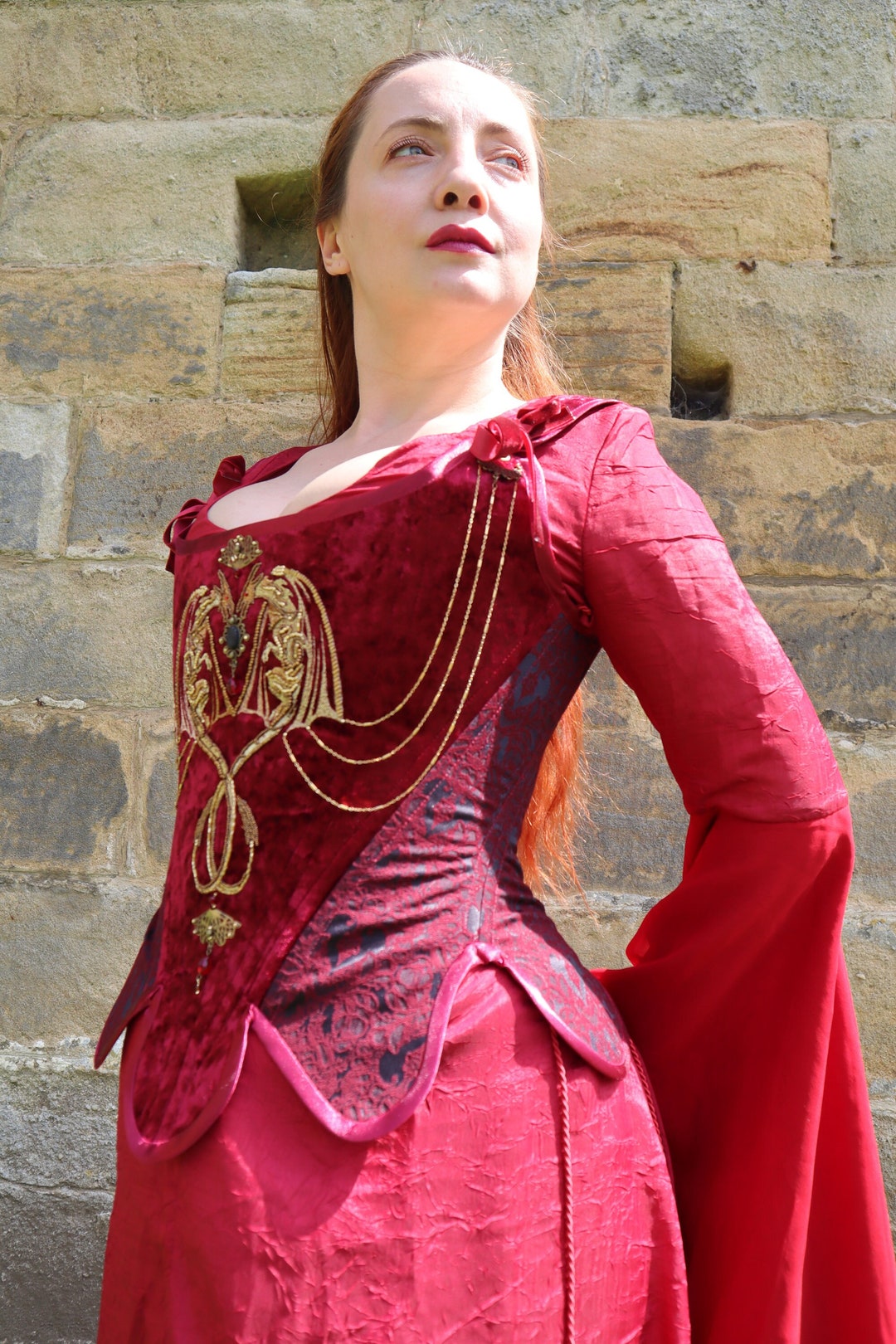 Rhaenyra Targaryen, House of Dragons Inspired Corset, Dragon Embroidery ...