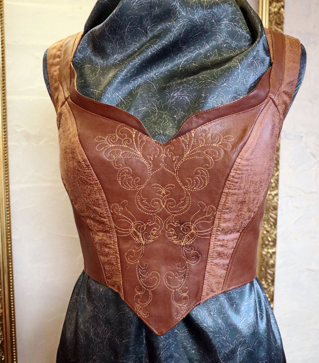 Tauriel Bodice, Lord of the Rings, the Hobbit Corset, Faux Leather Corset Size M or 8 UK ...