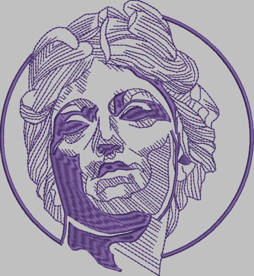 Apollo Bust Machine Embroidery Design: Greek Mythology (instant ...