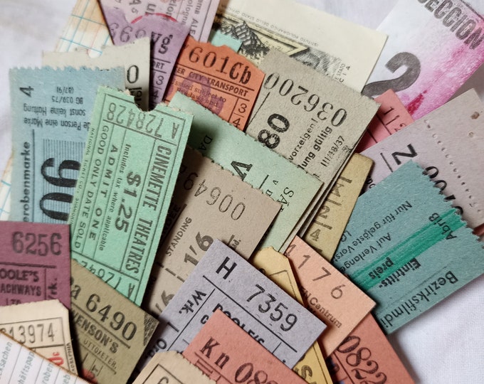 Large Colorful Ticket Set, Original Vintage Tickets, Train Tickets ...