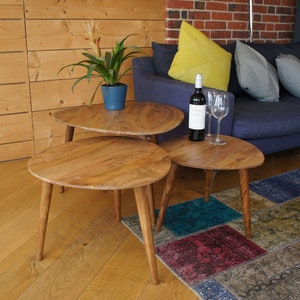 Acacia nest of tables store