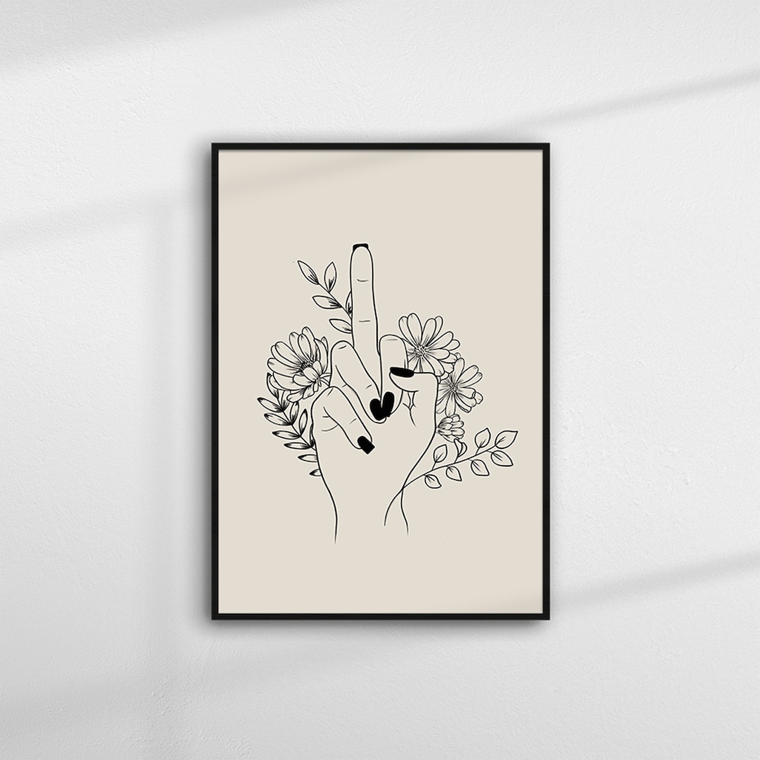 Middle Finger Print / A4 / A5 Prints / Home Decor / Art Prints / Gift ...