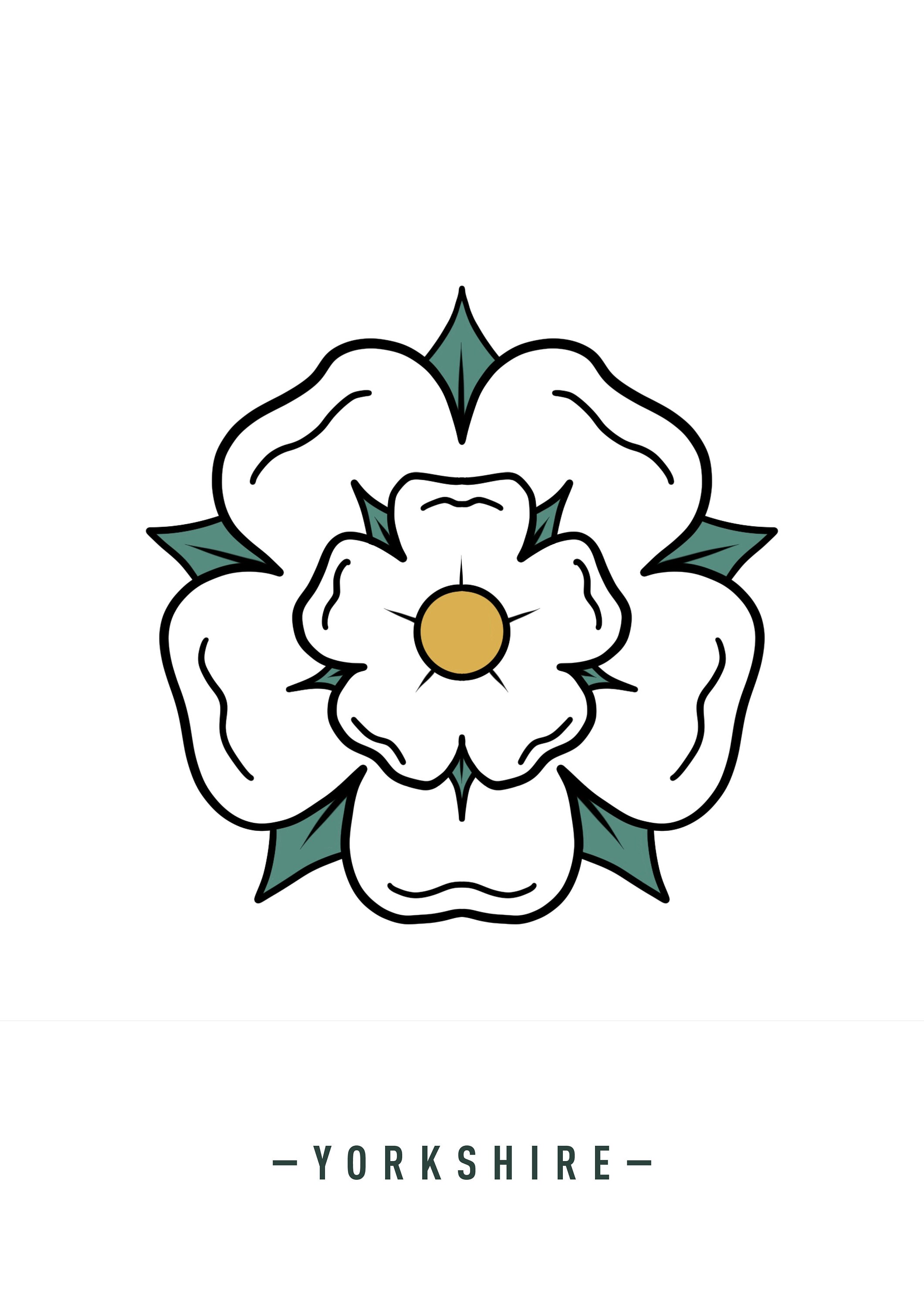 Yorkshire Rose Print / A4 Prints / Home Decor / Art Prints / Regalo ...