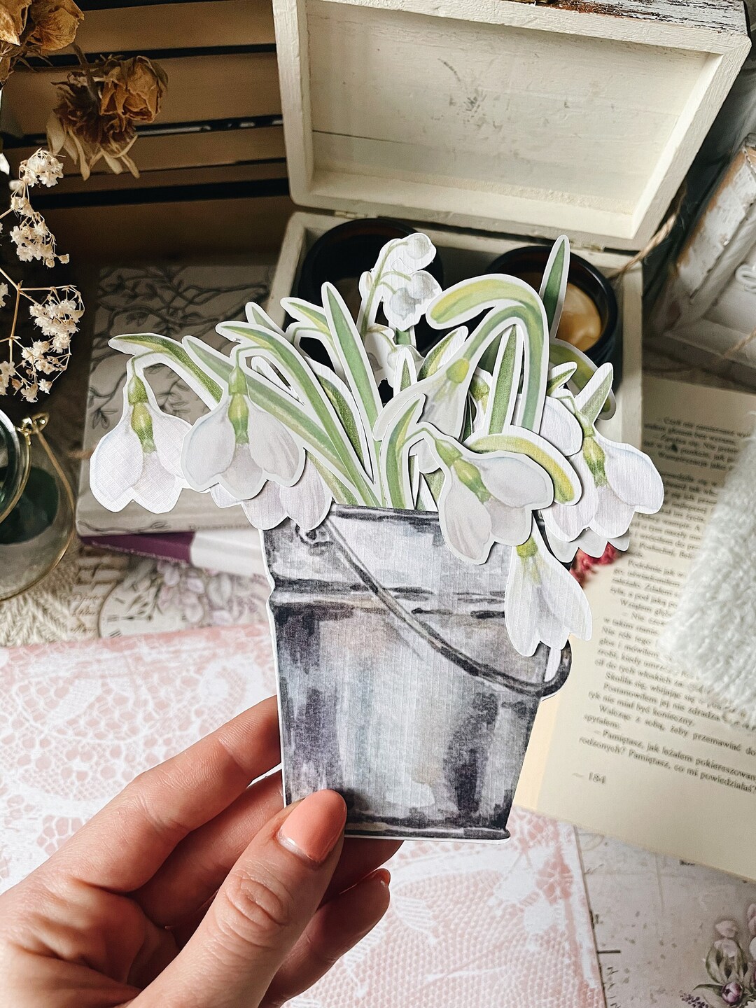 Snowdrops Metal Pail | Stickers | Die Cuts | Spring | 13pcs - Etsy