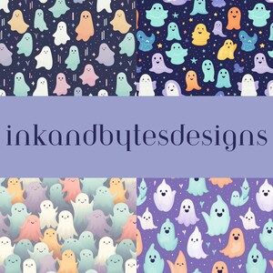 Halloween Pastel Ghosts 8 Seamless Patterns Digital Paper - Etsy
