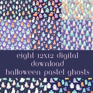 Halloween Pastel Ghosts 8 Seamless Patterns Digital Paper - Etsy