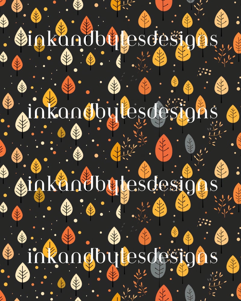 Fall Leaves 12x12 Seamless Pattern Fall Autumn Printable Paper - Etsy