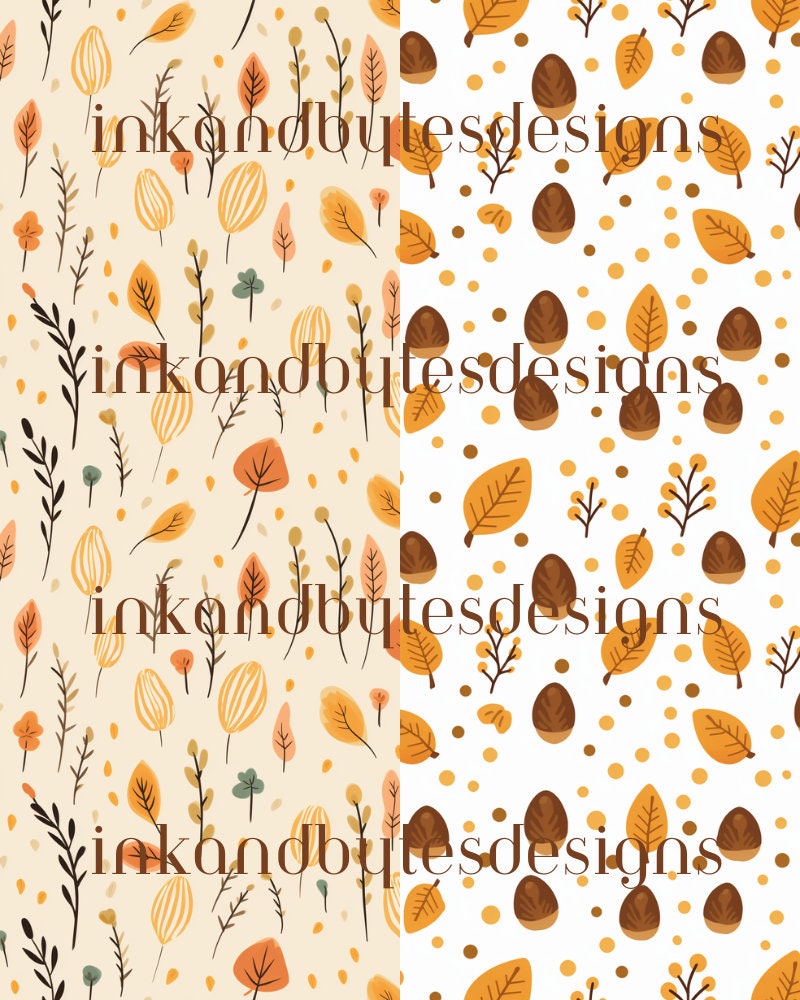 Fall Leaves 12x12 Seamless Pattern Fall Autumn Printable Paper ...