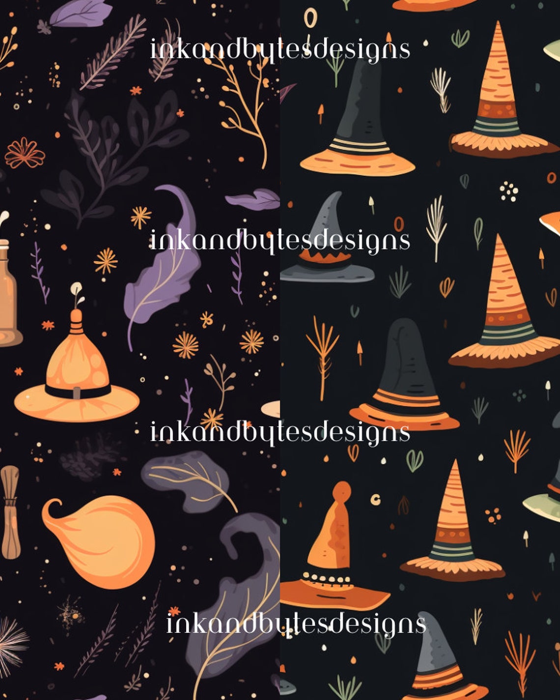10 Witchy Seamless Digital Download 12inx12in Halloween - Etsy