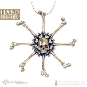 Skull Vehmic Pendant, Hand Polished (skull Metal Bone Necklace Pendant ...