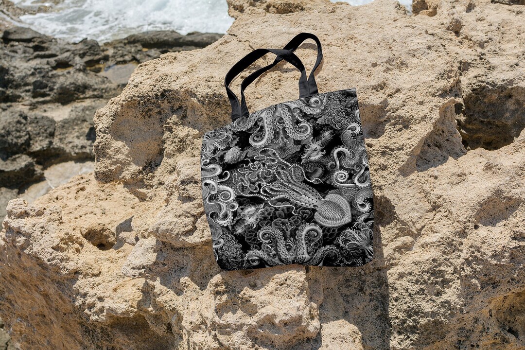 Octopus Tote Bag Canvas (squid Tentacle Kraken Ocean Mermaid Canvas ...